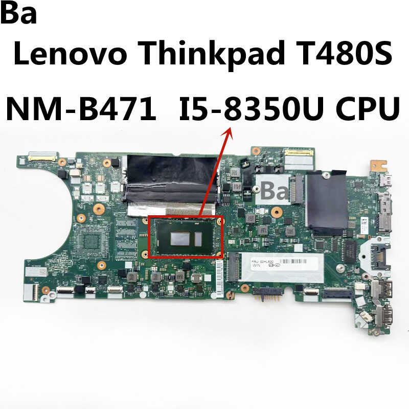 Para Sa Lenovo Thinkpad T480s Laptop Motherboard Nm B471 Na May Cpu I5