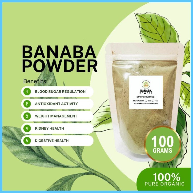 ⊕ PURE BANABA LEAF POWDER (100g) | Shopee Philippines