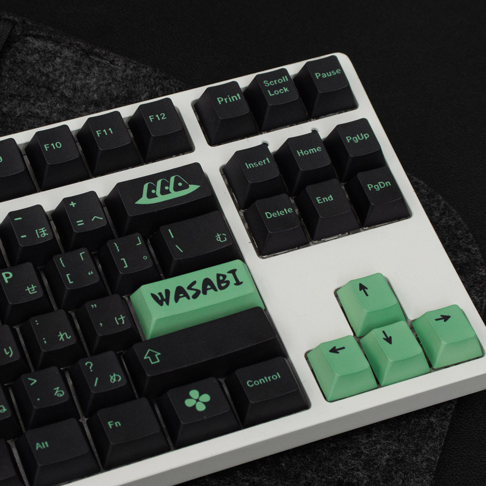 GMK Wasabi Keycaps Black Green PBT Cherry profile Keycaps set for MX ...