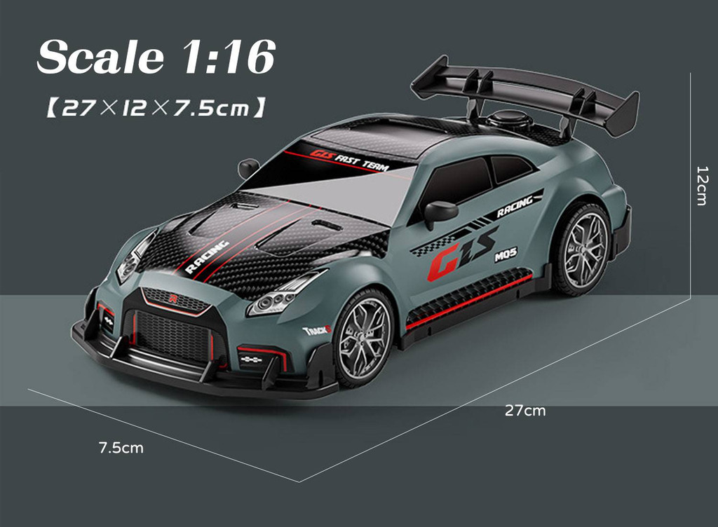 1/16 RC Spray Racing Car Toy Remote Control GTR Drift Sport Car Model ...