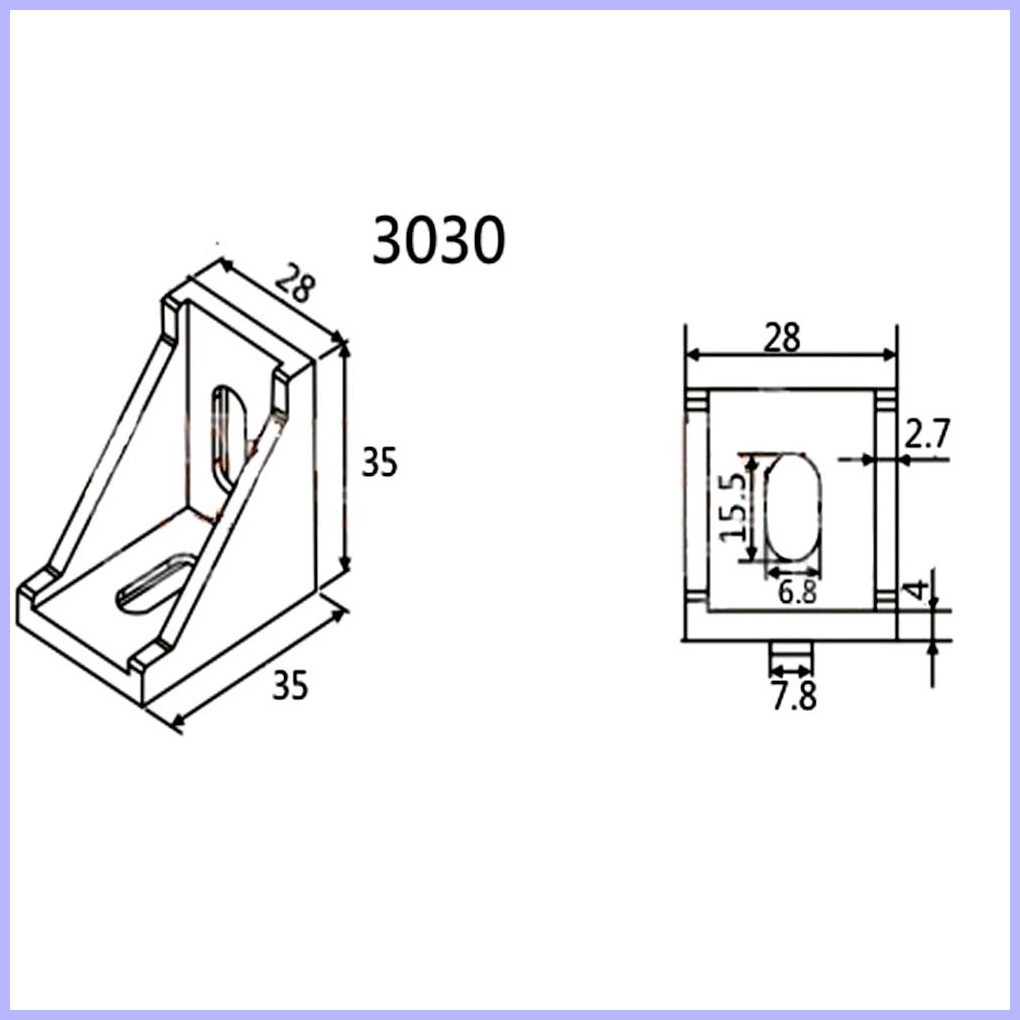 10pcs 3030 Corner Fitting Angle Aluminum 30 x 30 L Connector Bracket ...