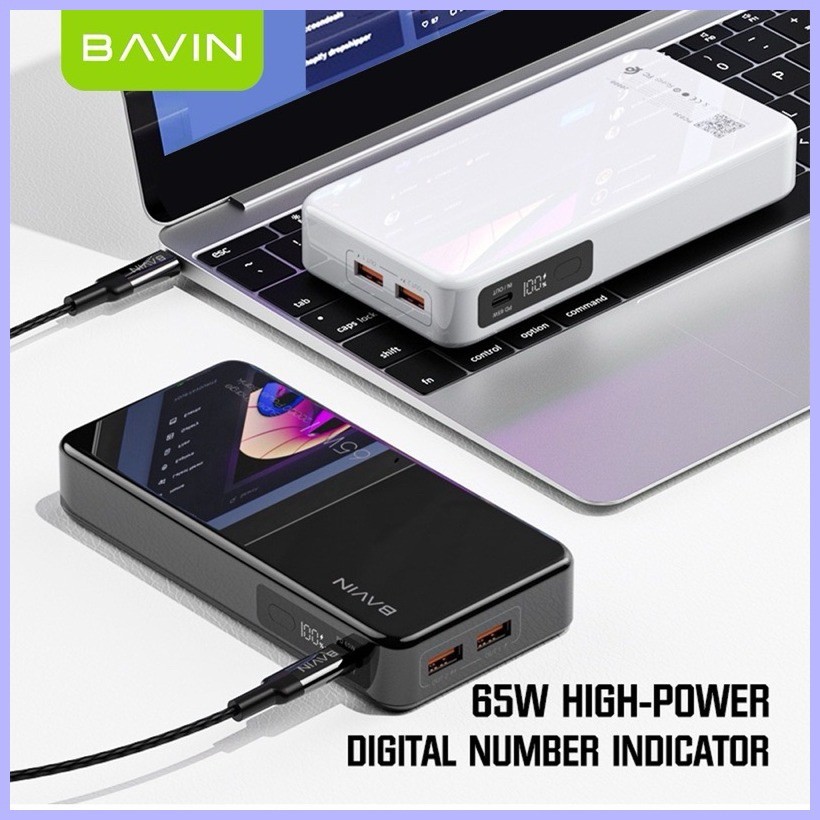 BAVIN PC036 20000mAh 65W PD Powerbank Type-C & USB Input Output High Speed Power Bank ⊕ | Shopee ...
