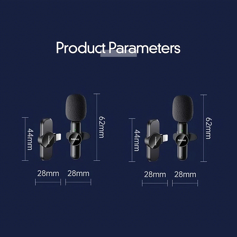 Remax K09/K10 Dual Wireless Lavalier Microphone Noise Reduction Mini ...