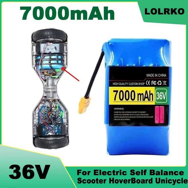 36V 7Ah Battery Hoverboard Rechargeable Li-ion Battery Pack Li-ion Cell for Electric Self ...