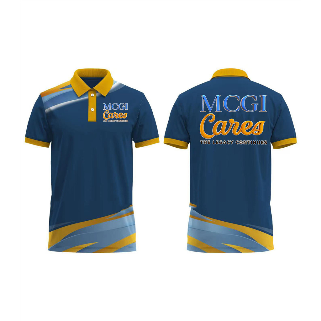 MCGI Polo Shirt V14: Iconic Blue and Orange Design, Showcasing the ...