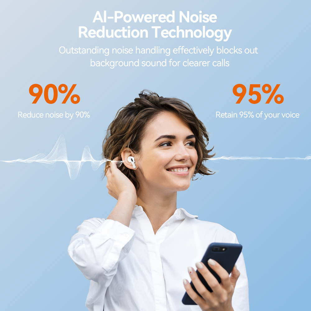 GOOJODOQ J206 TWS Earphone Bluetooth 5.3 Wireless Headphones Sports Bass Noise Reduction Headset ...