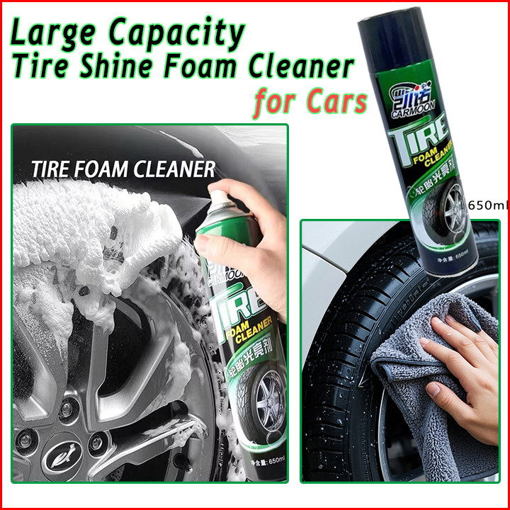 650ML Car Tire Foam Cleaner Car Tire Spray Foam Cleaner Polish Black ...