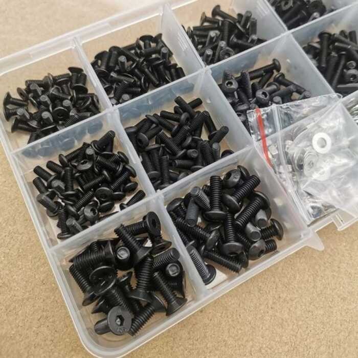 High black 522 end carbon steel countersunk head cross round head cross screw nut washer gasket ...