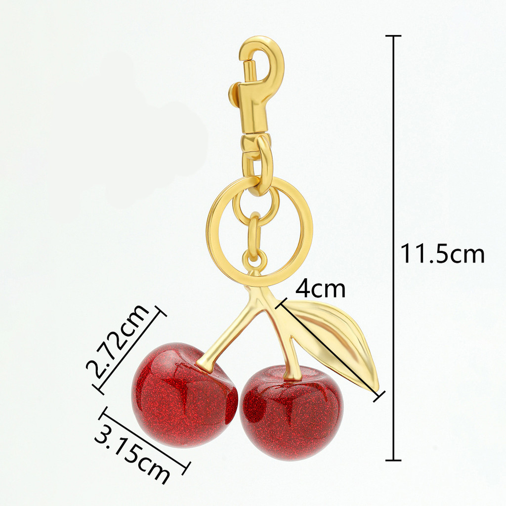 Fashion Red Cherry Keychain Summer Fruits Cherries Pendant Keyring for ...