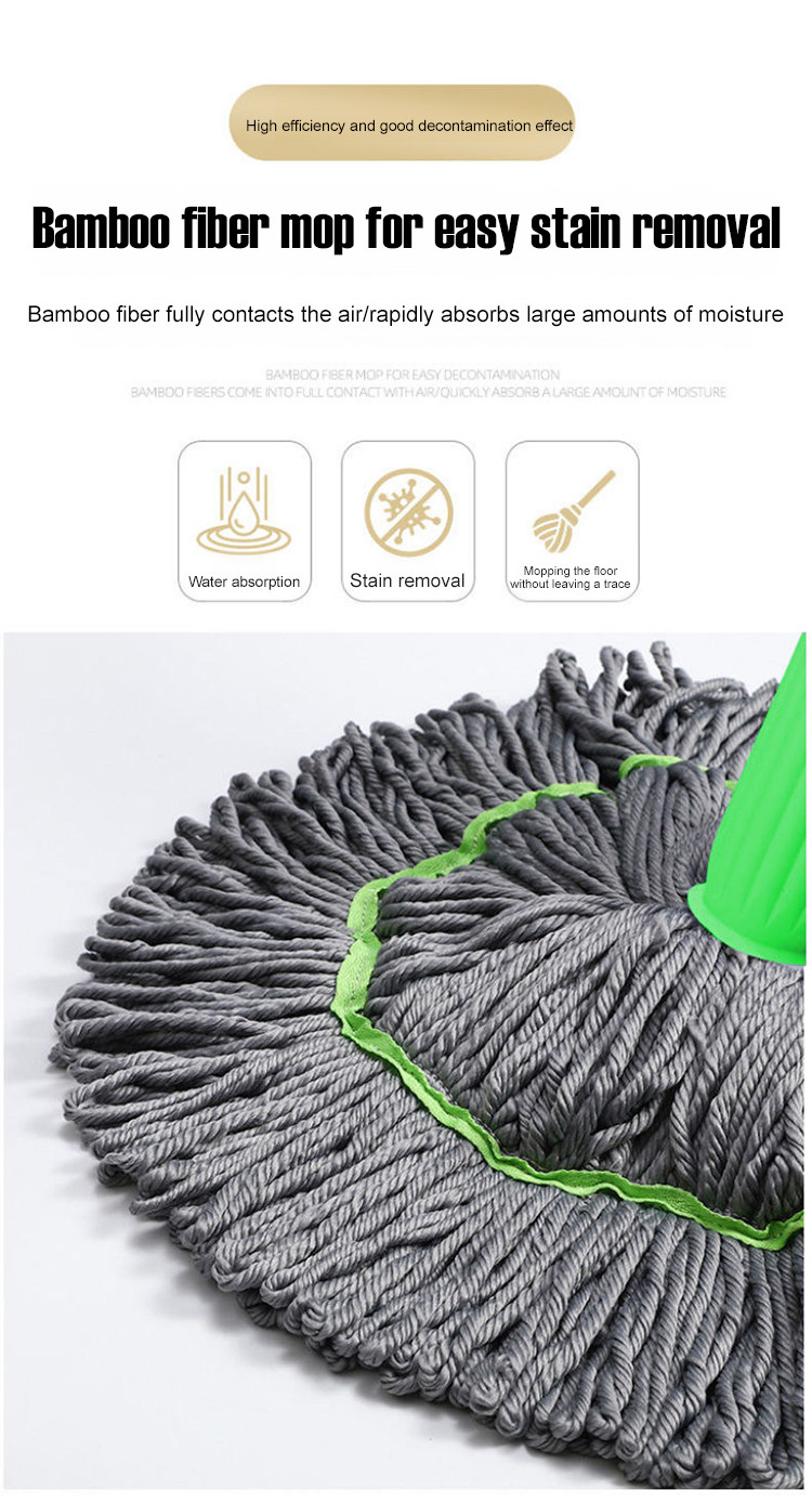 Durable mop] New upgraded bamboo fiber kitchen mop/household mop/easy ...