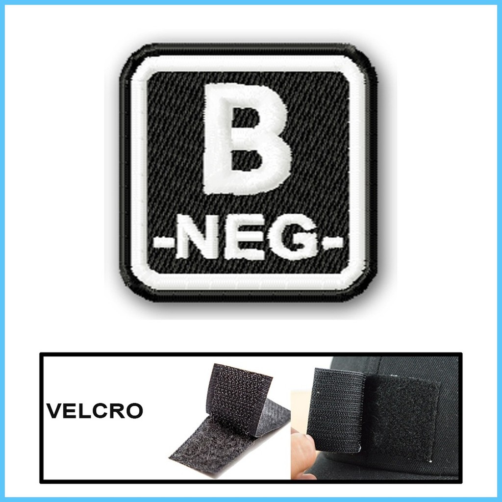 ☑ ☫ ♧ BLOOD TYPE TACTICAL EMBROIDERED PATCHES - VELCRO (MAGIC TAPE ...