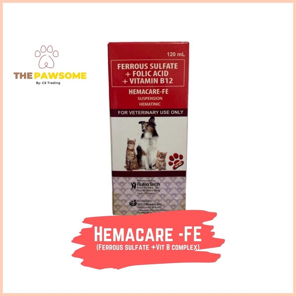 ۞ § Hemacare - FE for Dogs and Cats 120ml (Ferrous Sulfate + Folic Acid ...