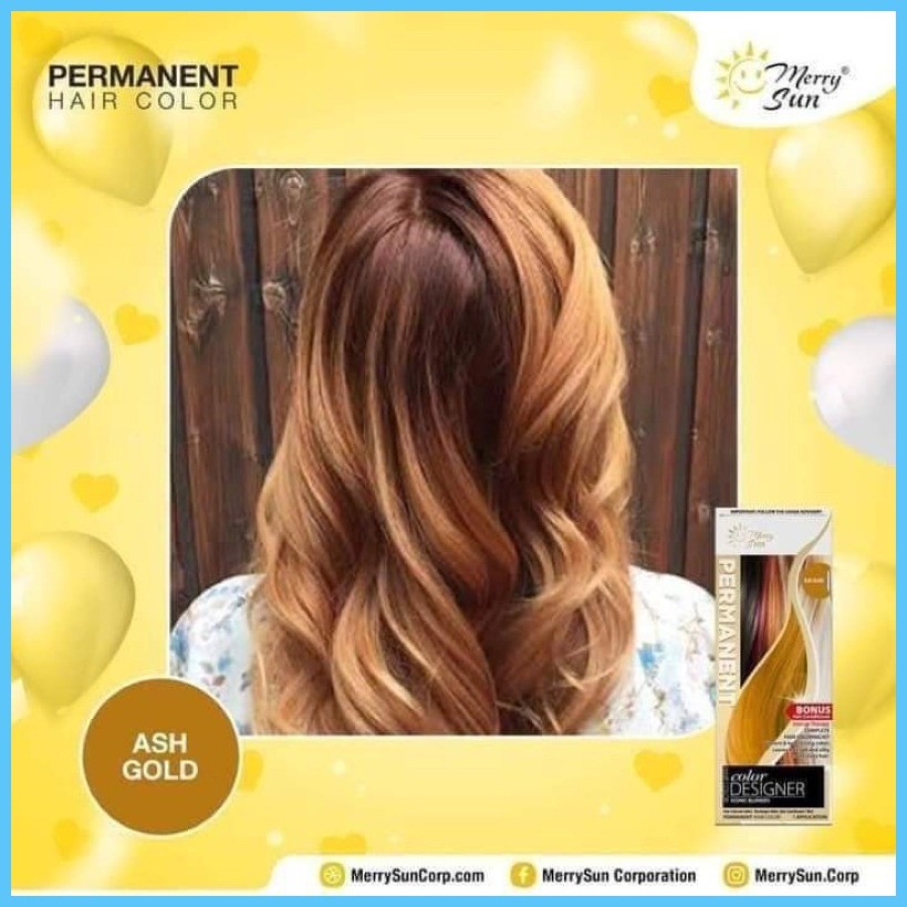Merry Sun Permanent Hair Color(ASH GOLD) | Shopee Philippines