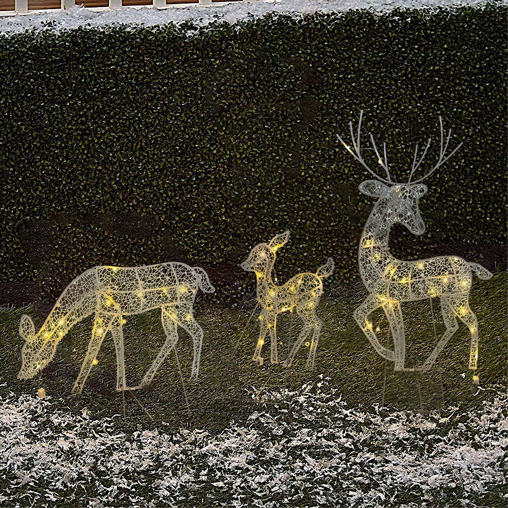 Lighted Deer Reindeer Family Christmas Decor With LED Lights Light Up ...