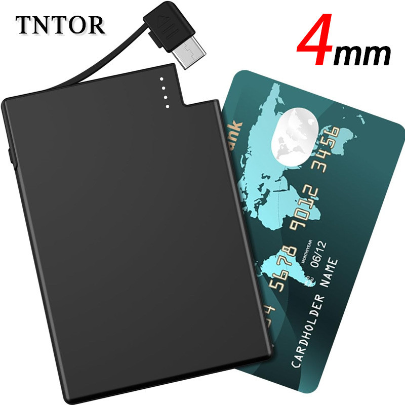 TOR D 2500Mah Mini Portable Card Slim Power Bank 4Mm Ultra-Thin Type-C ...
