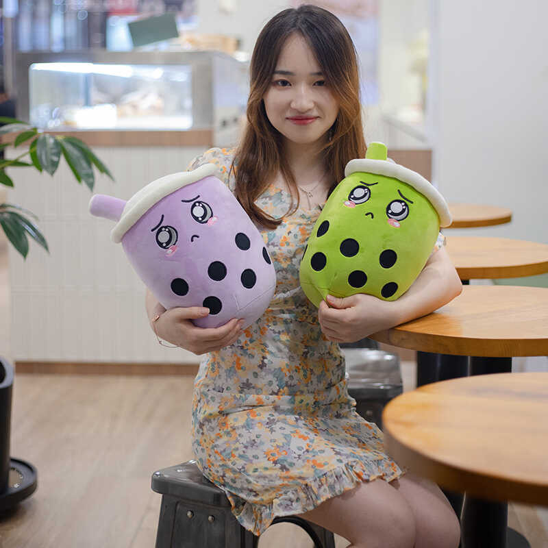 LY 22-25 Cm Cuddly Bubble Plushies Squishy Pearls Milk Boba Peluche Ice ...