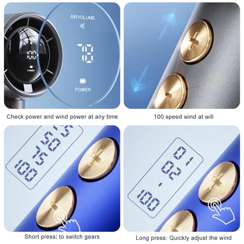 N68 Handheld Desktop Rechargeable Mini Turbo Fan 0-100 Level Speed ...