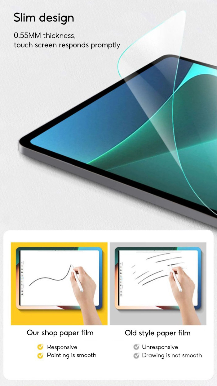 TBTIC Matte Paperlike Screen Protector For Xiaomi Pad 8 7 6 5 Pro 11.2 ...