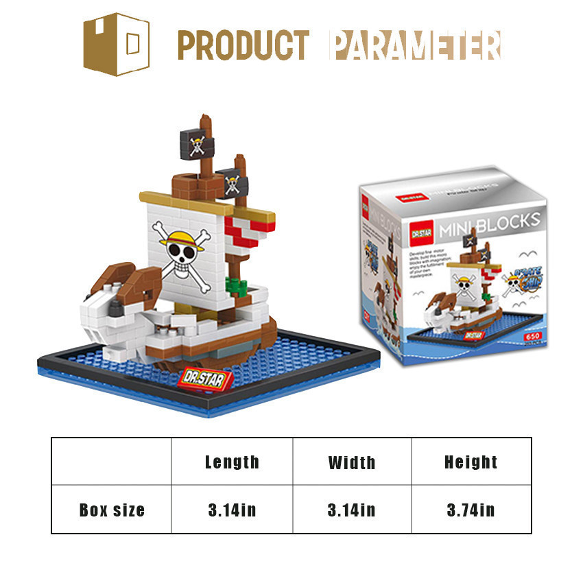 One Piece Pirates Ship Series Building Blocks Educational STEM Action ...
