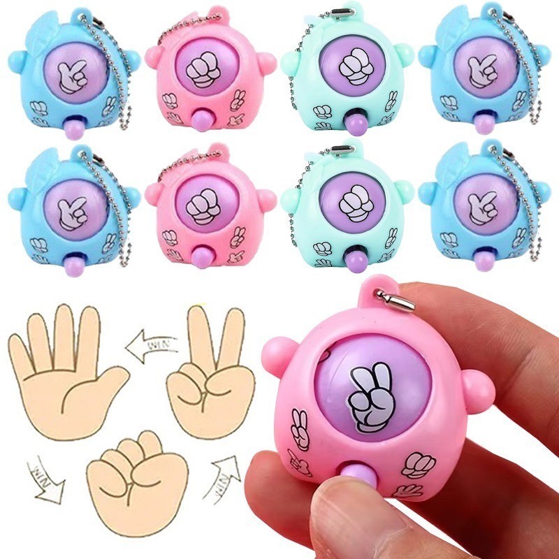 5/10/20/30Pcs Fun Rock-Paper-Scissors Key Chain / Round Guessing Egg ...