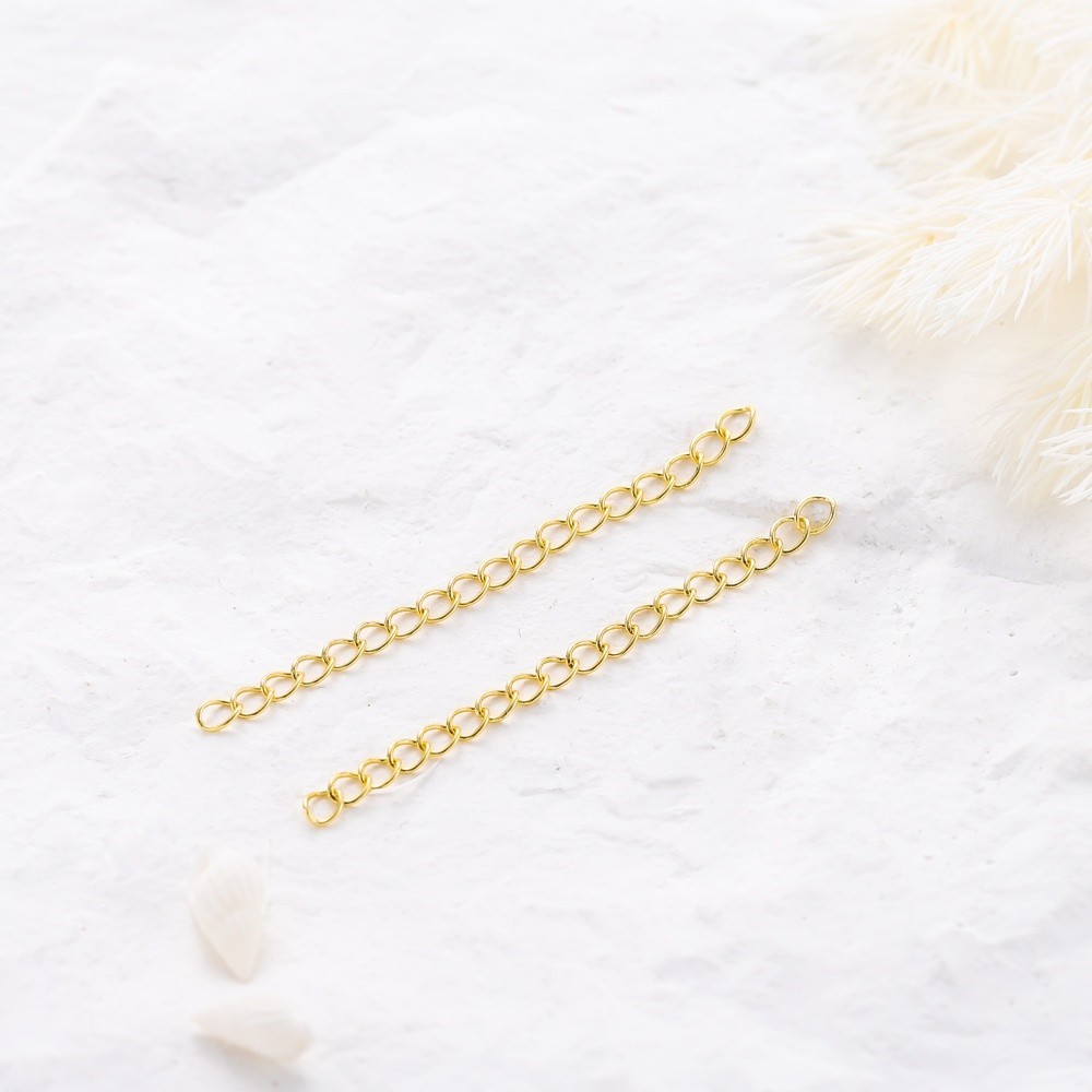 ST.kunkka 10pcs 5cm Length 18K Gold Plated Tail Chain Non Tarnish Non ...