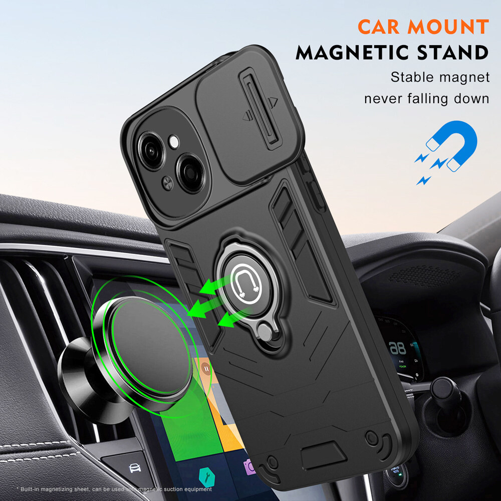 KEYSION Shockproof Case for Tecno Spark Go 1 Silicone+PC Slide Camera ...