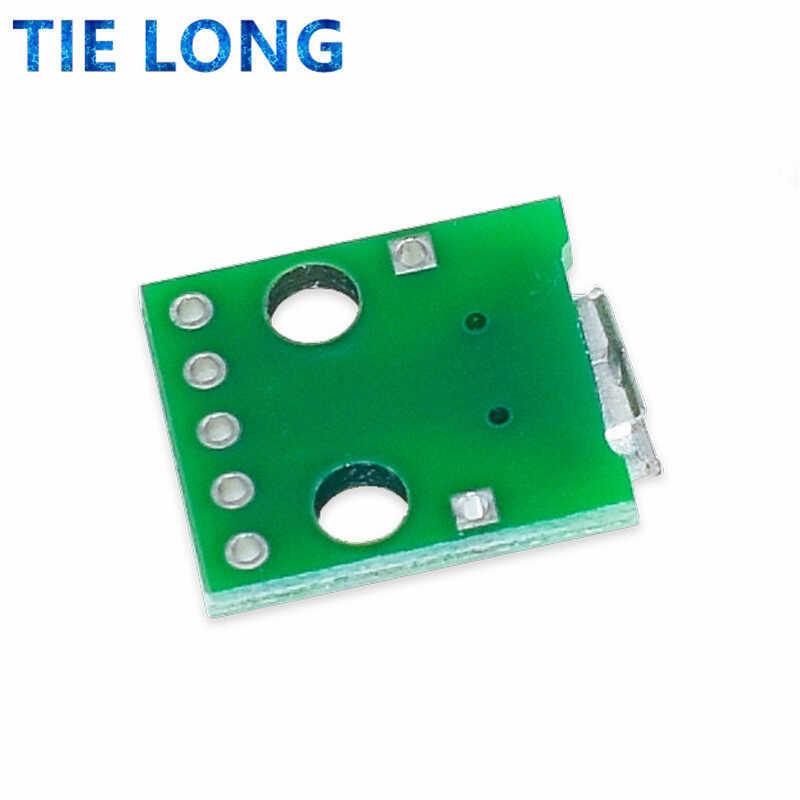 10pcs MICRO USB To DIP Adapter 5pin Female Connector B Type PCB ...