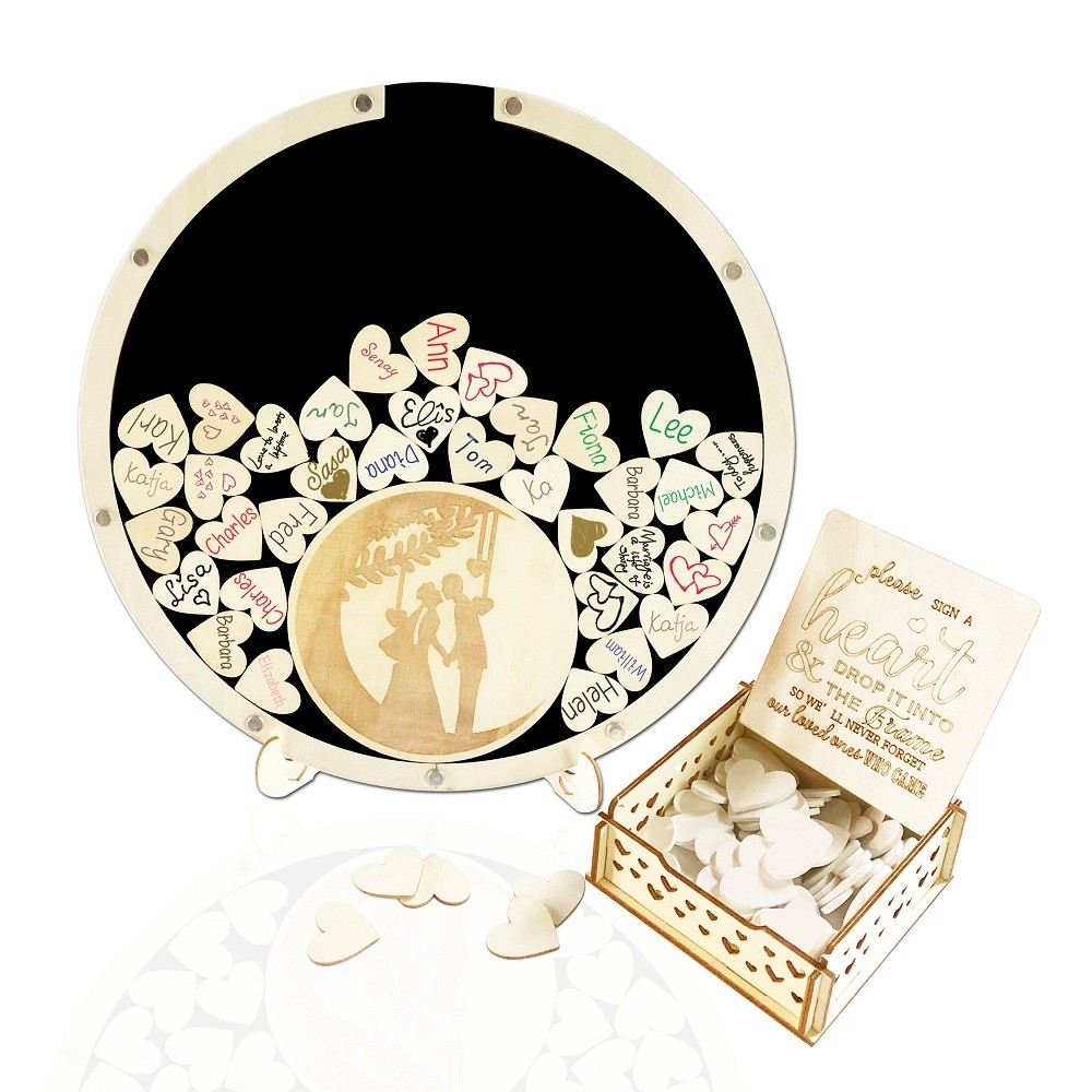 in stock Rustic Wedding Guest Book, Heart Drop Guest Book Personalized ...