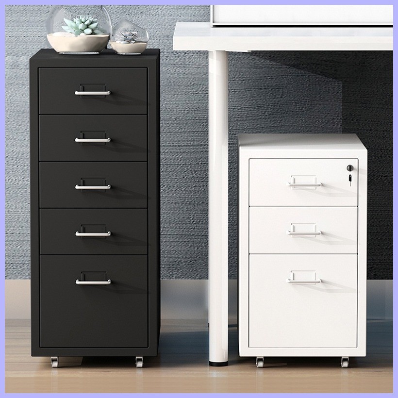 3 Layer Metal Drawer Mobile Pedestal Drawer Home Office Drawer File ...