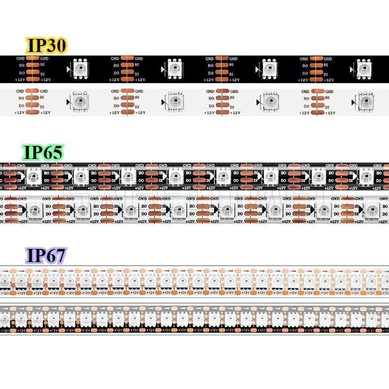 WS2815 DC12V WS2812B WS2813 LED Strip Light RGB Individually Addressable LED Lights Dual Signal ...