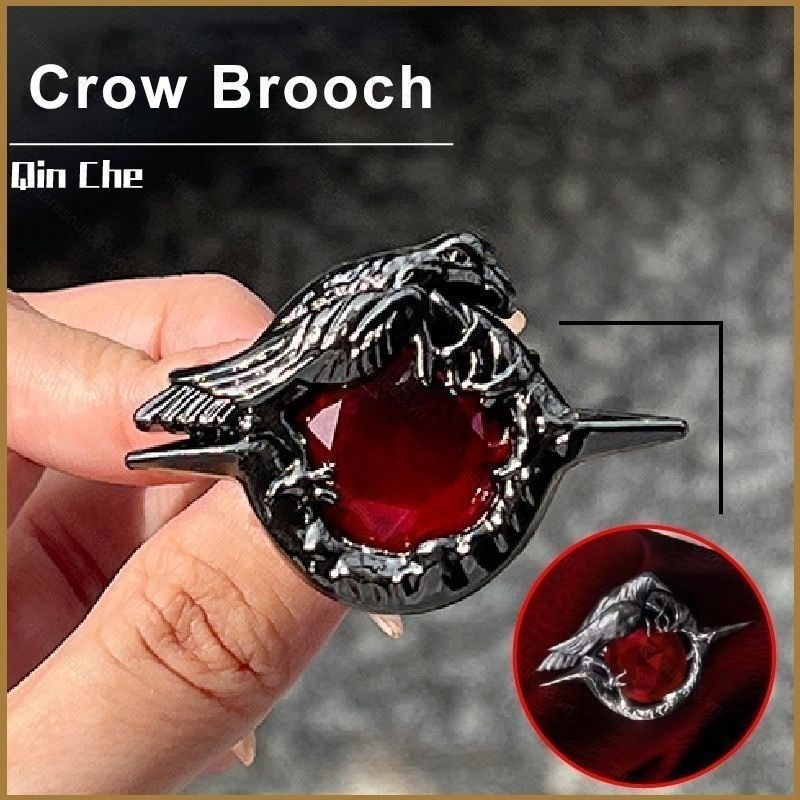 Game Love and Deepspace Sylus Crow Cosplay Badge Unisex Alloy Red Gem ...