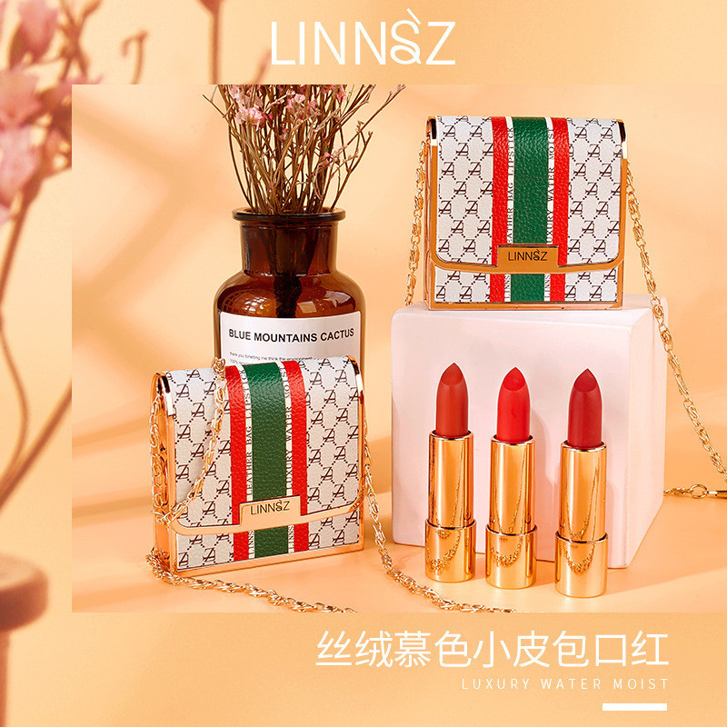 Douyin's Popular LINNSZ Lin Makeup Velvet Mum Color Leather Bag ...