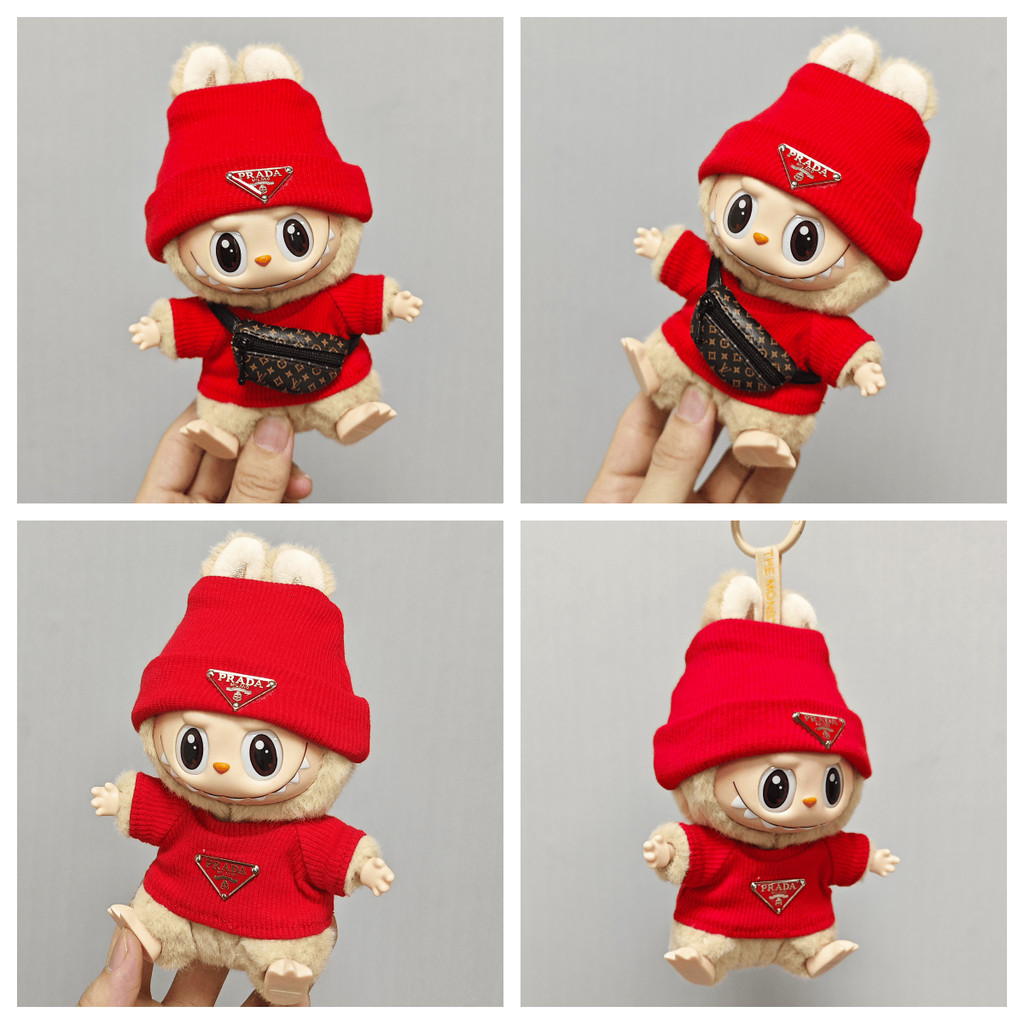 15cm 17cm labubu Clothes|Red Hat+Red Shirt|For labubu v1 & v2 | Shopee ...