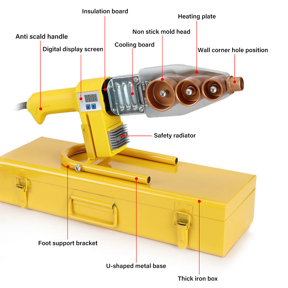【Free PPR CUTTER+Iron Case】1000W PPR Heater Fusion Machine PVC Plastic ...