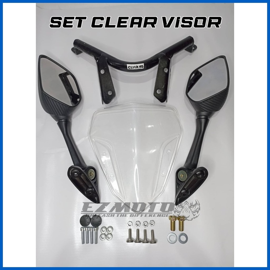∮ Honda CLICK V2/V3 125i R25 SIDE MIRROR WITH VISOR SET (w/SideMirror ...