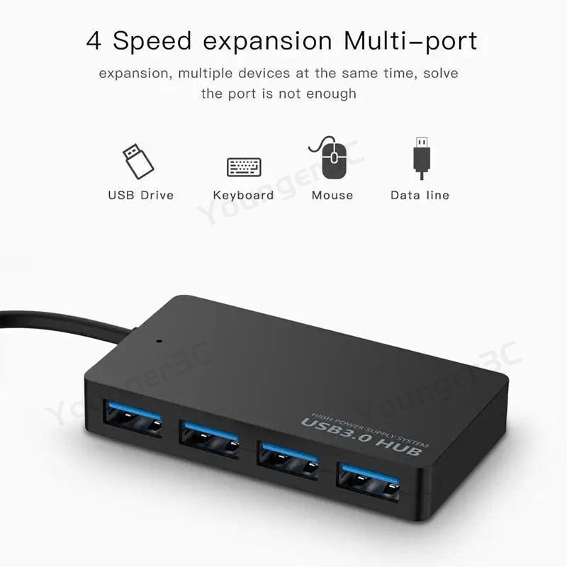 USB 3.0 Hub Splitter/USB To USB 4 Socket Hub, Compatible With Expanders ...