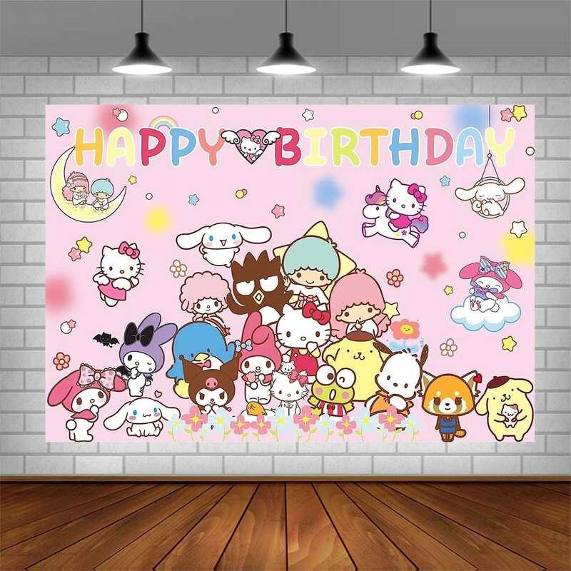 Custom Sanrio Hello Kitty Party Backdrop Decor, Baby Girl, Kids ...