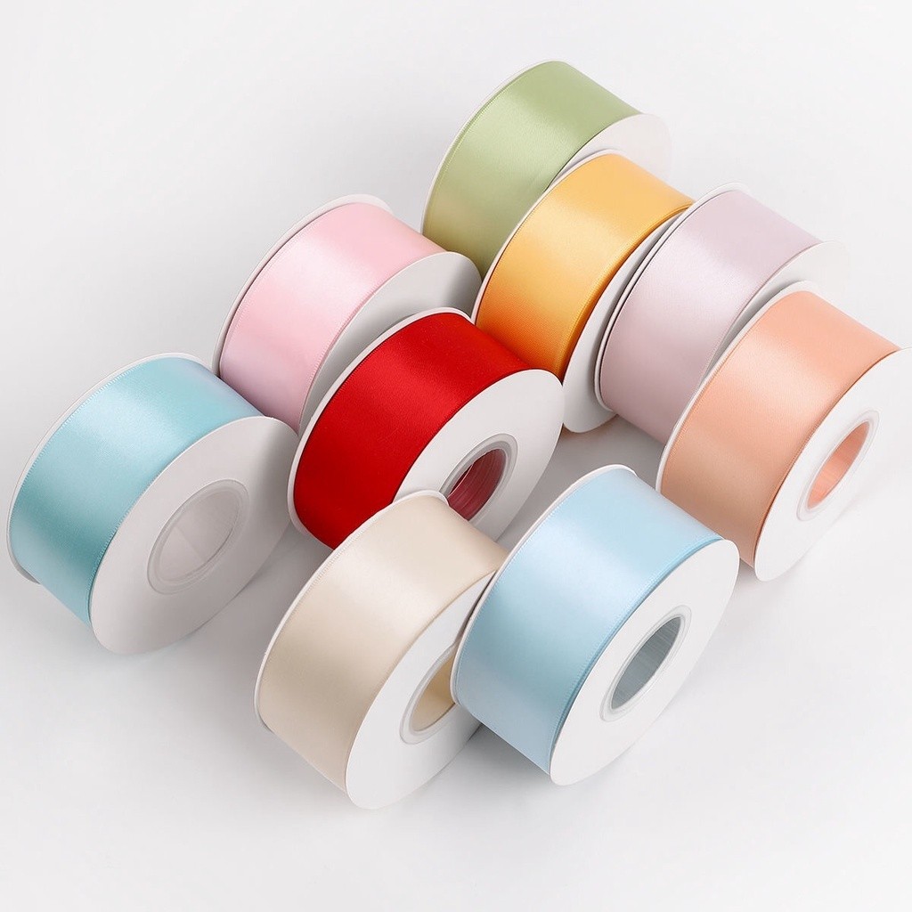 25Yards/Roll) 4cm Sandy Satin Ribbon Roll 1.5inch decorative packaging ...