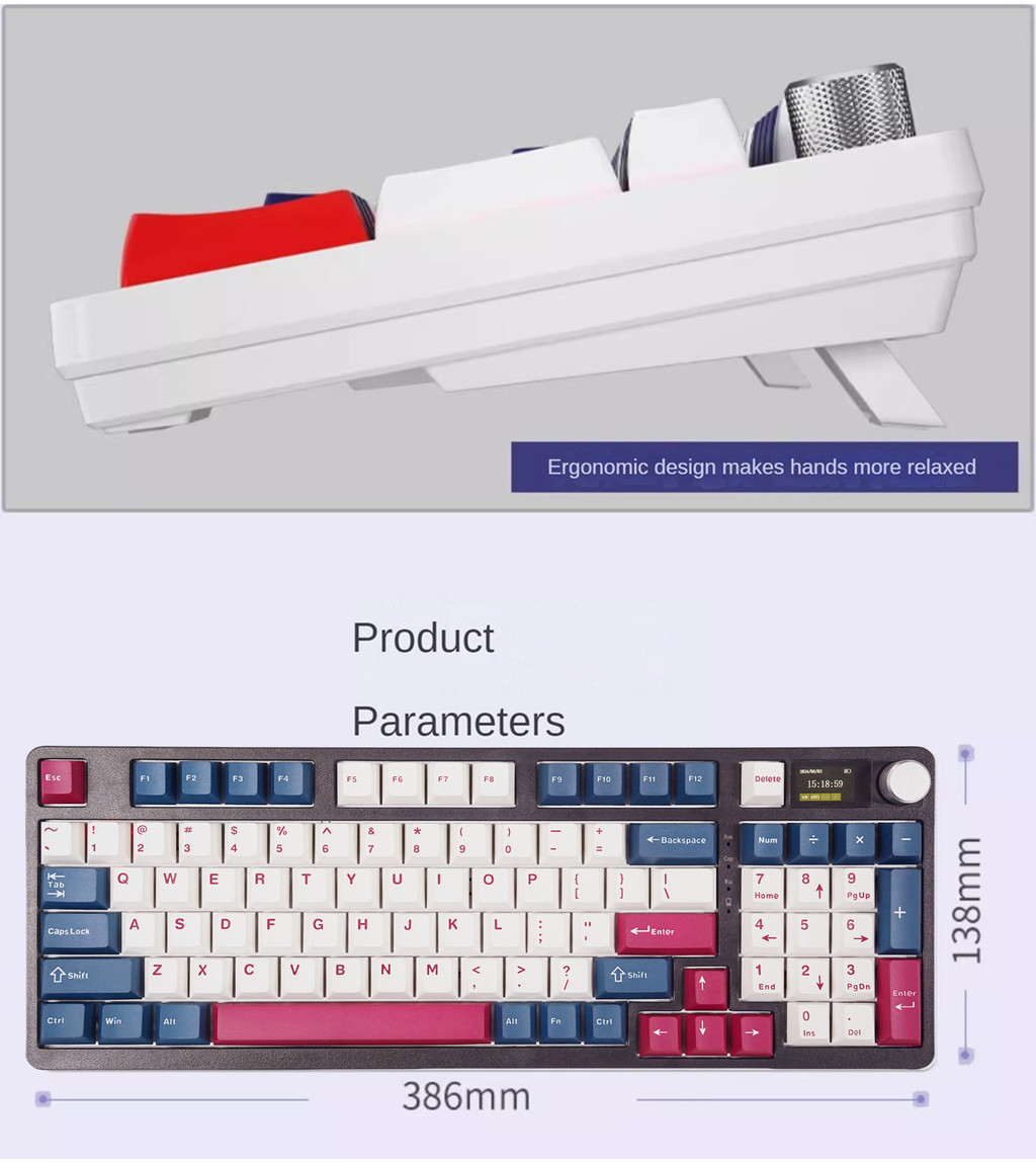 Mathew Tech KC98 Pro Three Mode Mechanical Keyboard 98% Layout RGB ...