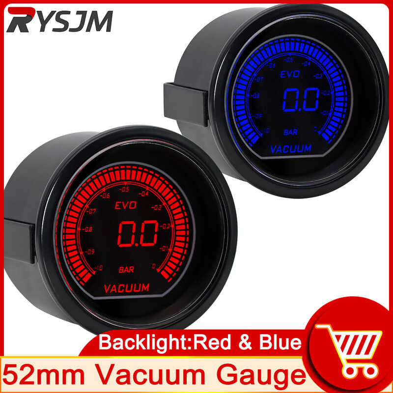 4B8 HD 2 Inch 52Mm Leds Digital -1~0 Bar Racing Car Meter Vacuum Tester ...