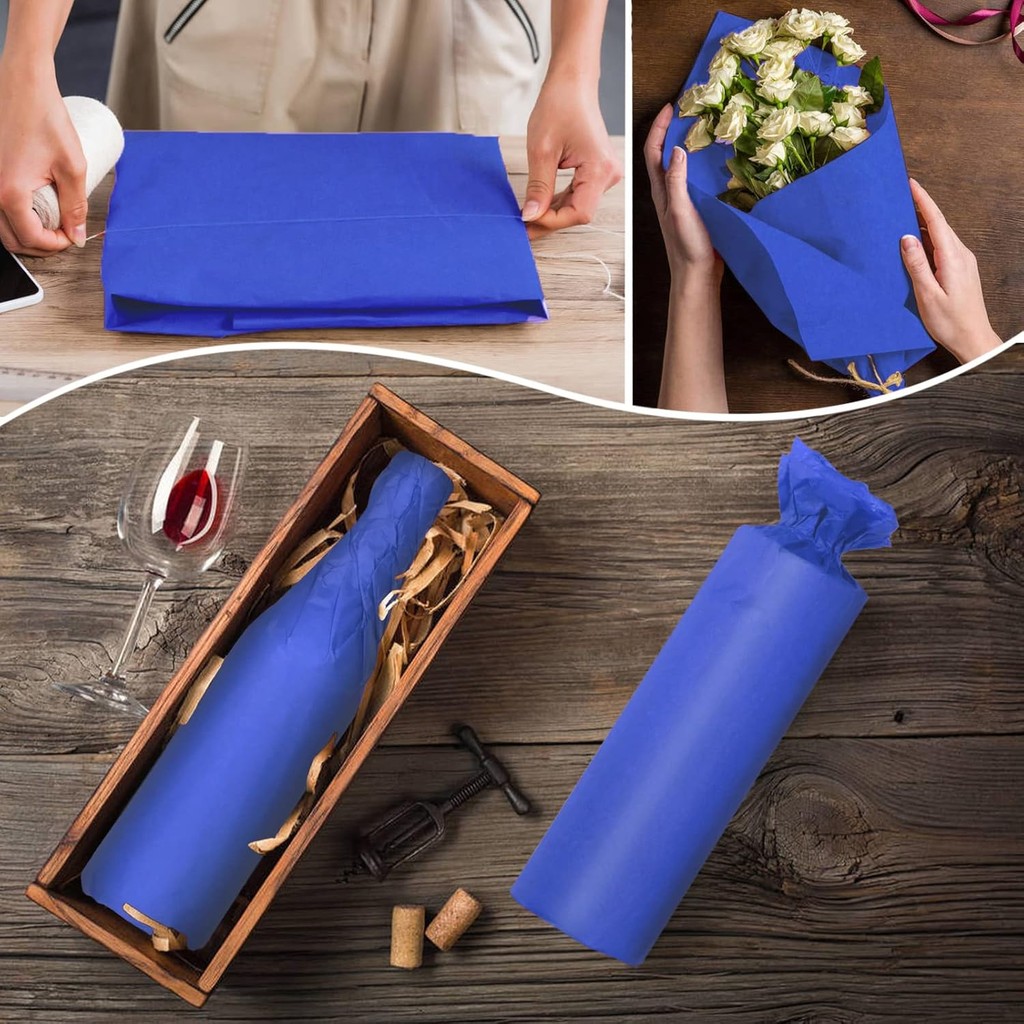 100 Sheets Royal Blue Tissue Paper 50x66cm Blue Wrapping Paper Bulk ...