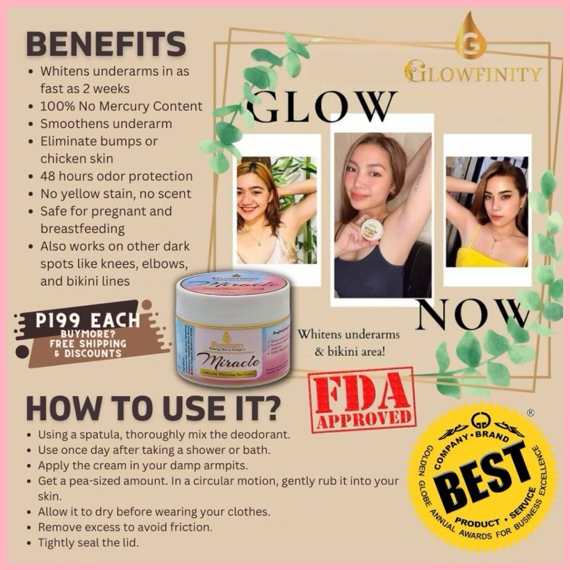 § Glowfinity Miracle Underarm Whitening Deo Cream 40g | Shopee Philippines
