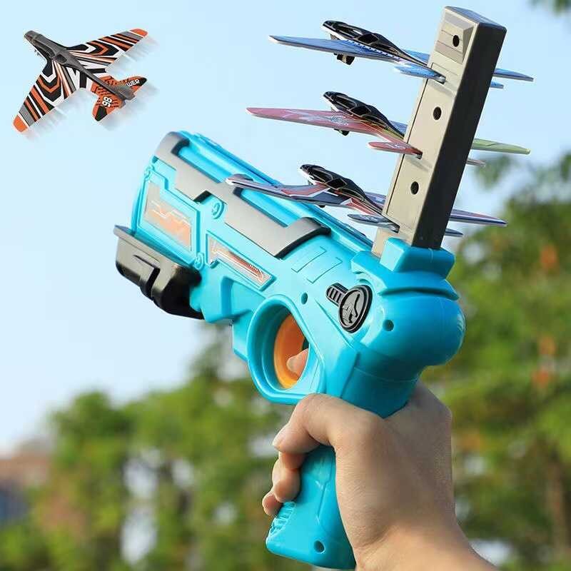 C37 Children Foam Plane Launcher Toy Outdoor Catapult Gun Range ...