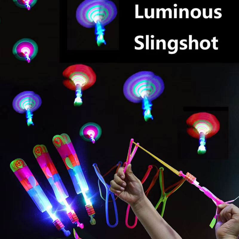 LED Luminous Slingshot Outdoor Flash Light Flying Arrows Flying Toys ...