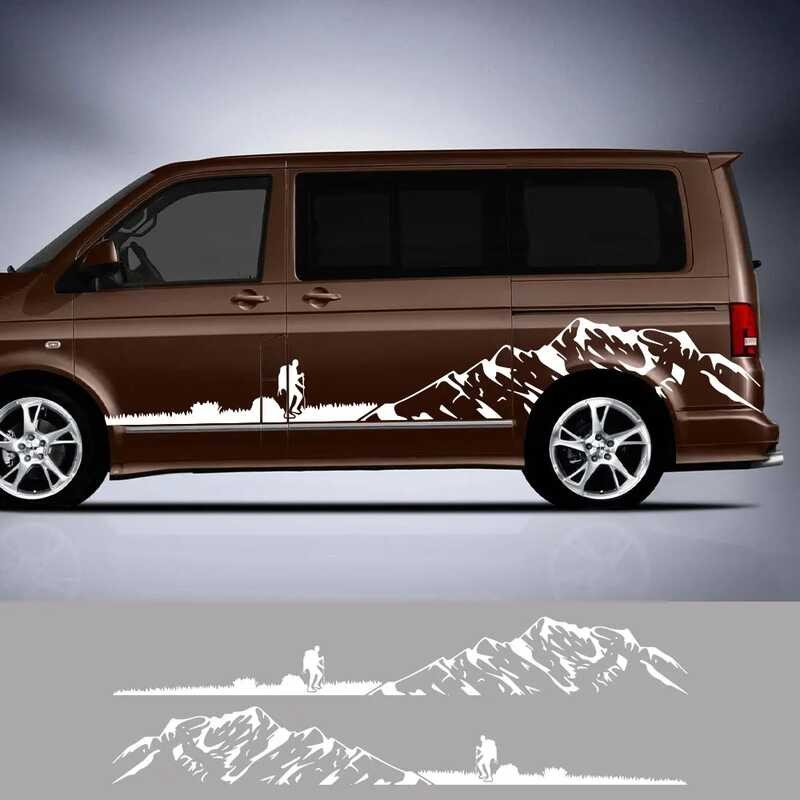 Stickers Van For VW Transporter T6 Camper Car Graphics Mountain Climb ...