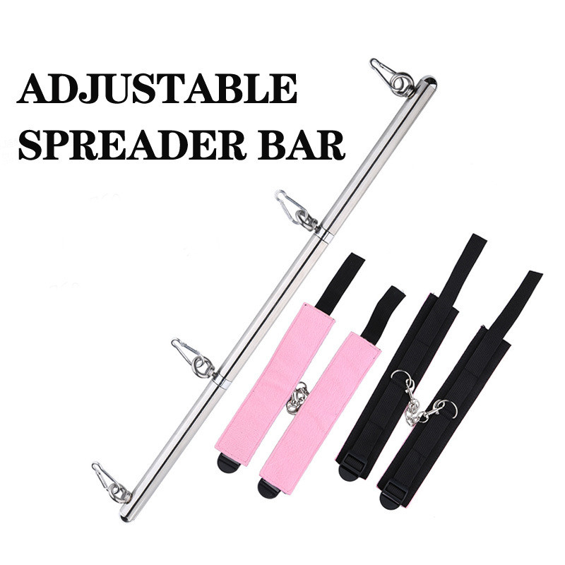 Stainless Adjustable Spreader Bar Handcuffs And Ankle Cuffs Sm Props ...