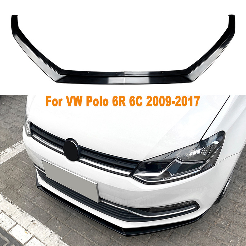 For VW Polo 6R 6C 2009-2017 Car Front Lip Splitter Diffuser Body Kit ...
