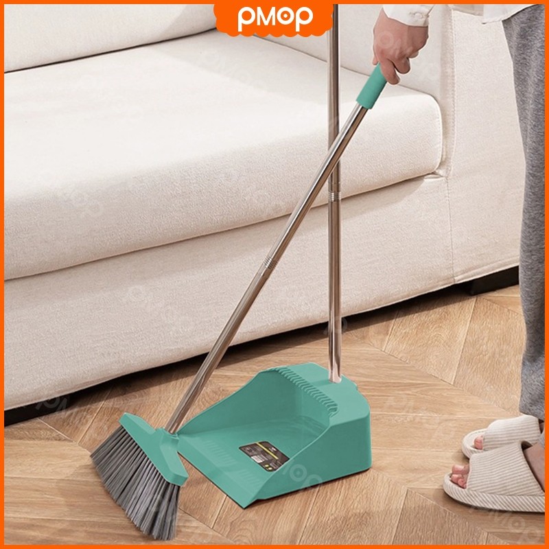 PMOP Floor Cleaning Broom and dustpan set with Steel Long Handle For ...