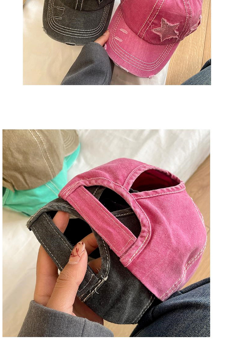 American Tear Style Retro Star Cap Women Pink Summer Fashion Baseball ...