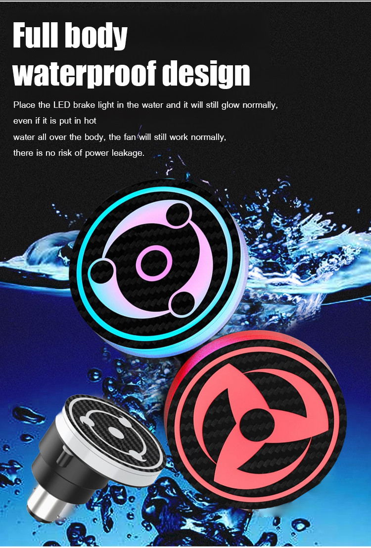 Flashing LED Sharingan Rotating Motorcycle Auxiliary Brake Bulb Strobe ...